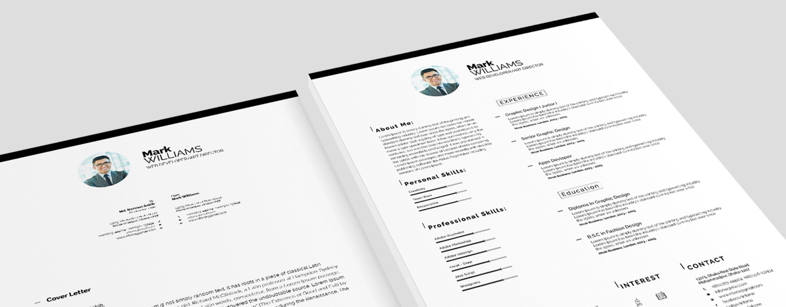 Minimal Resume/CV Resume Template #65318 - TemplateMonster