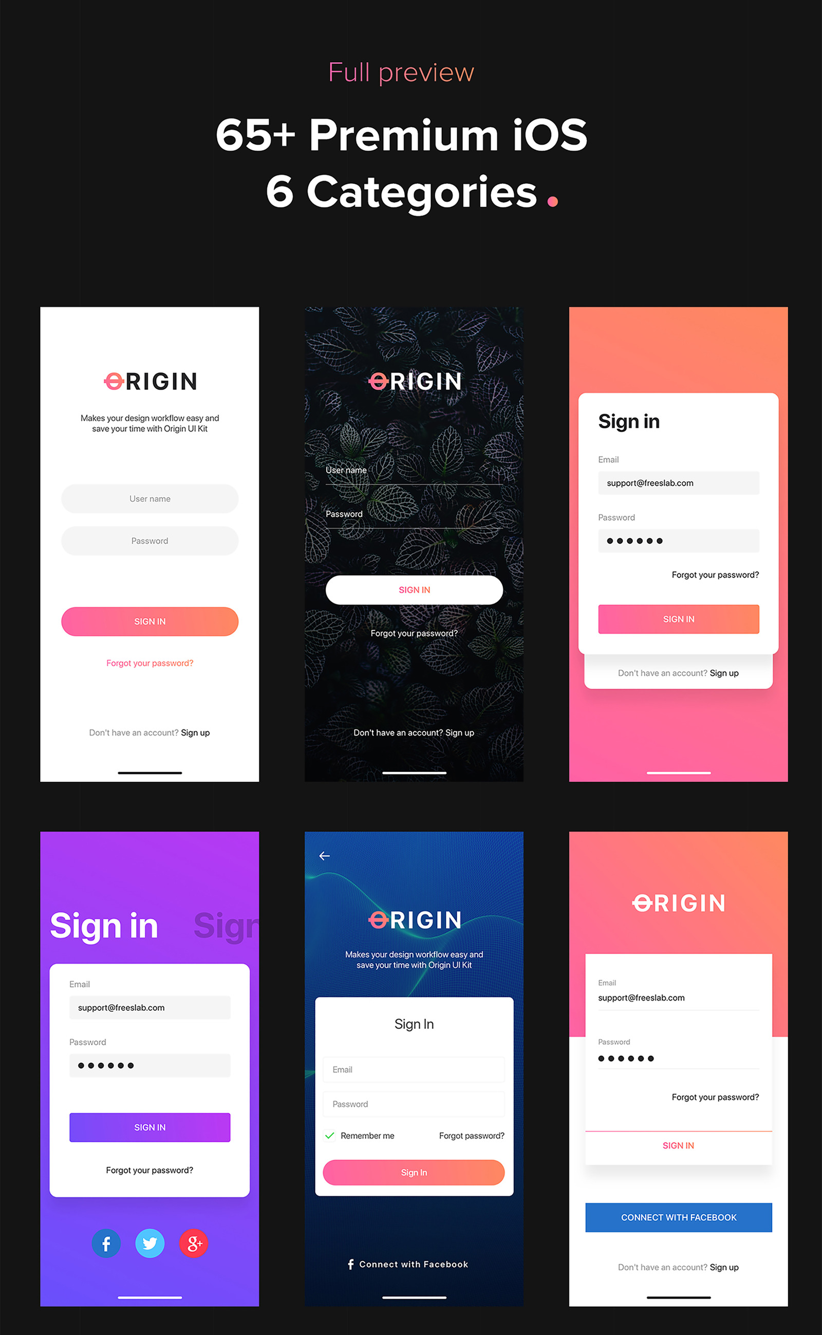 Origin - Mobile App UI Elements #73721 - TemplateMonster
