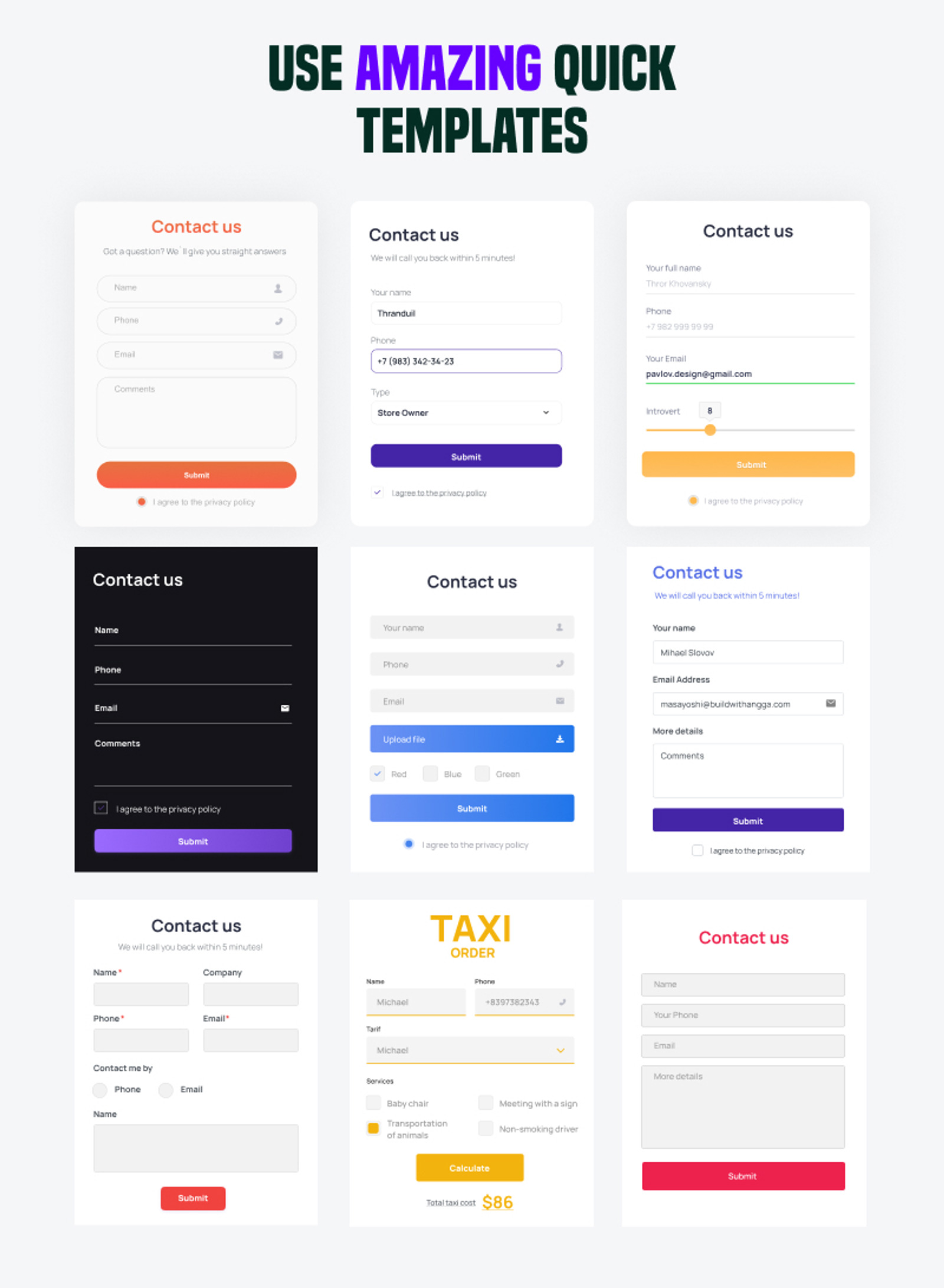 Quasar form Pro WordPress Plugin #107973 - TemplateMonster