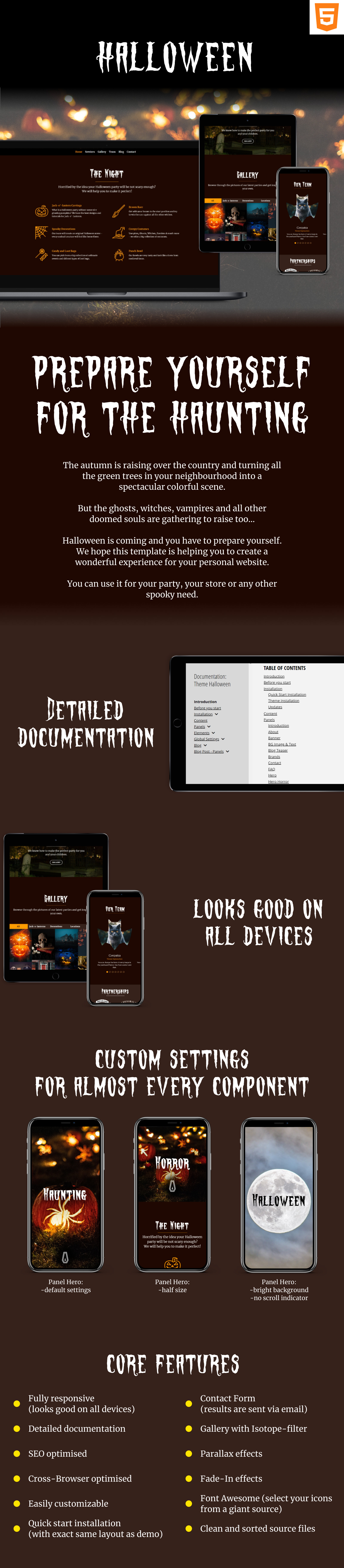 Halloween Horror - HTML | Vintage | Responsive Landing Page Template