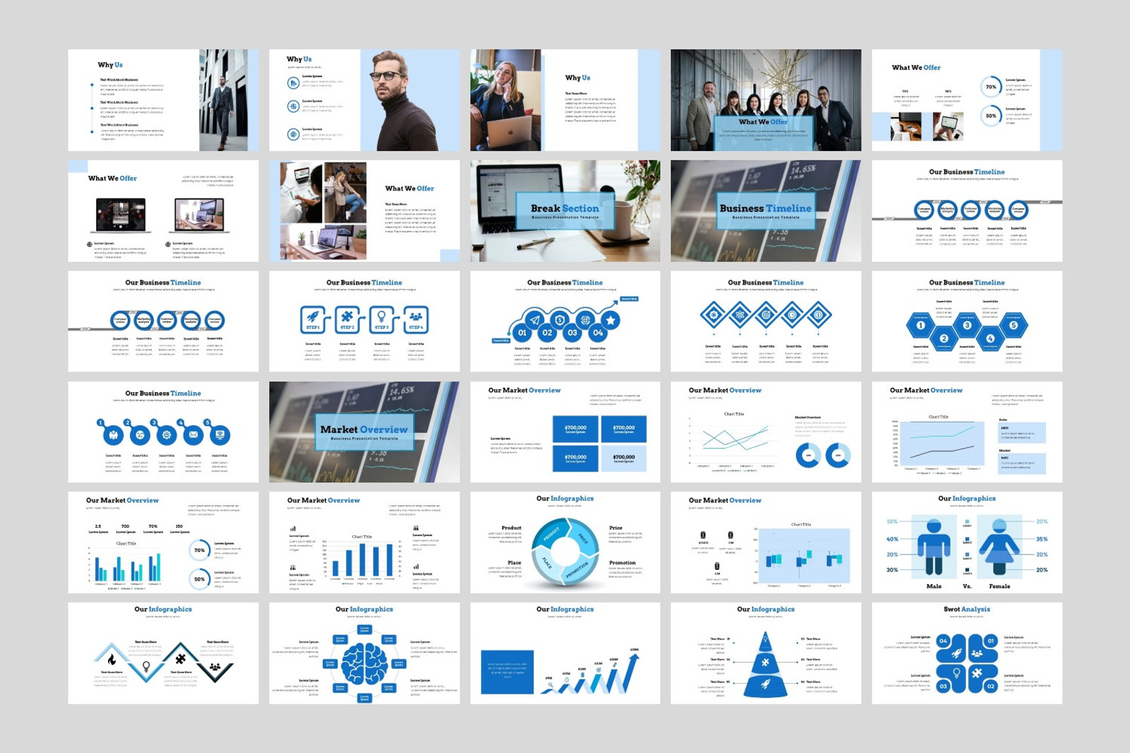 Multipurpose Bundle - Creative Business PowerPoint template