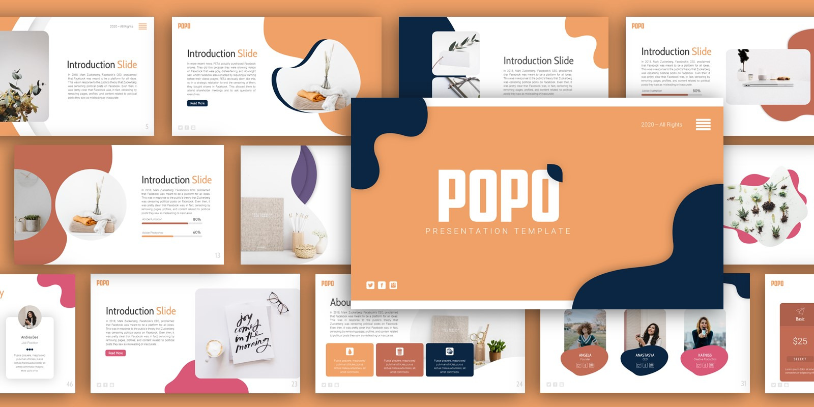 Popo Creative Presentation PowerPoint template