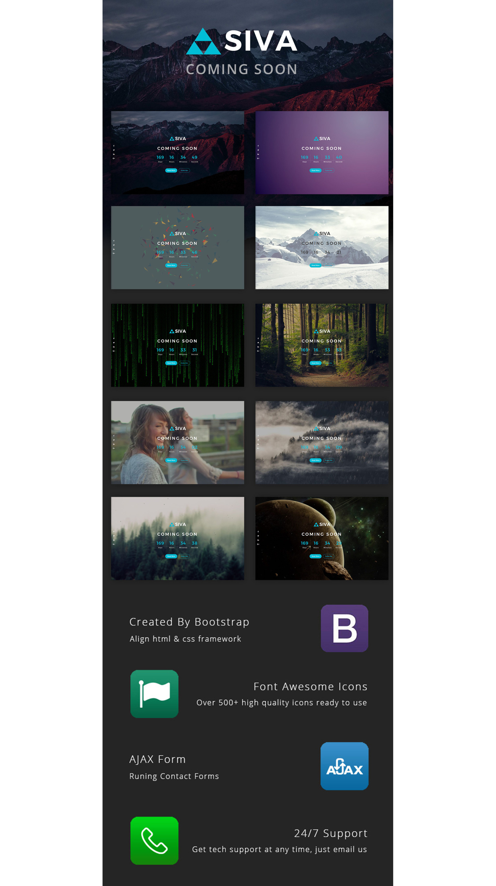 SIVA - Coming Soon Responsive Landing Page Template