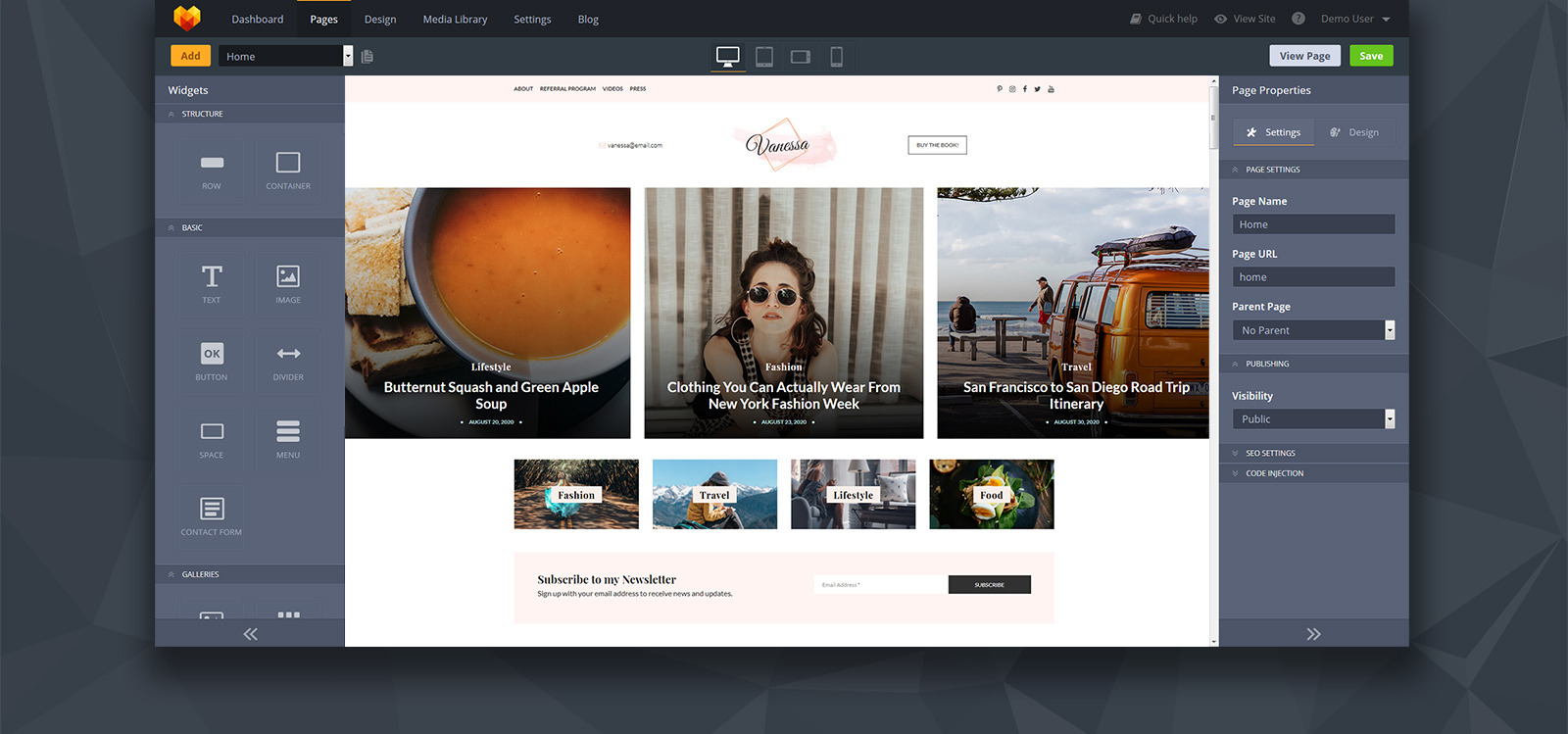 Vanessa - Blogging Moto CMS 3 Template - TemplateMonster