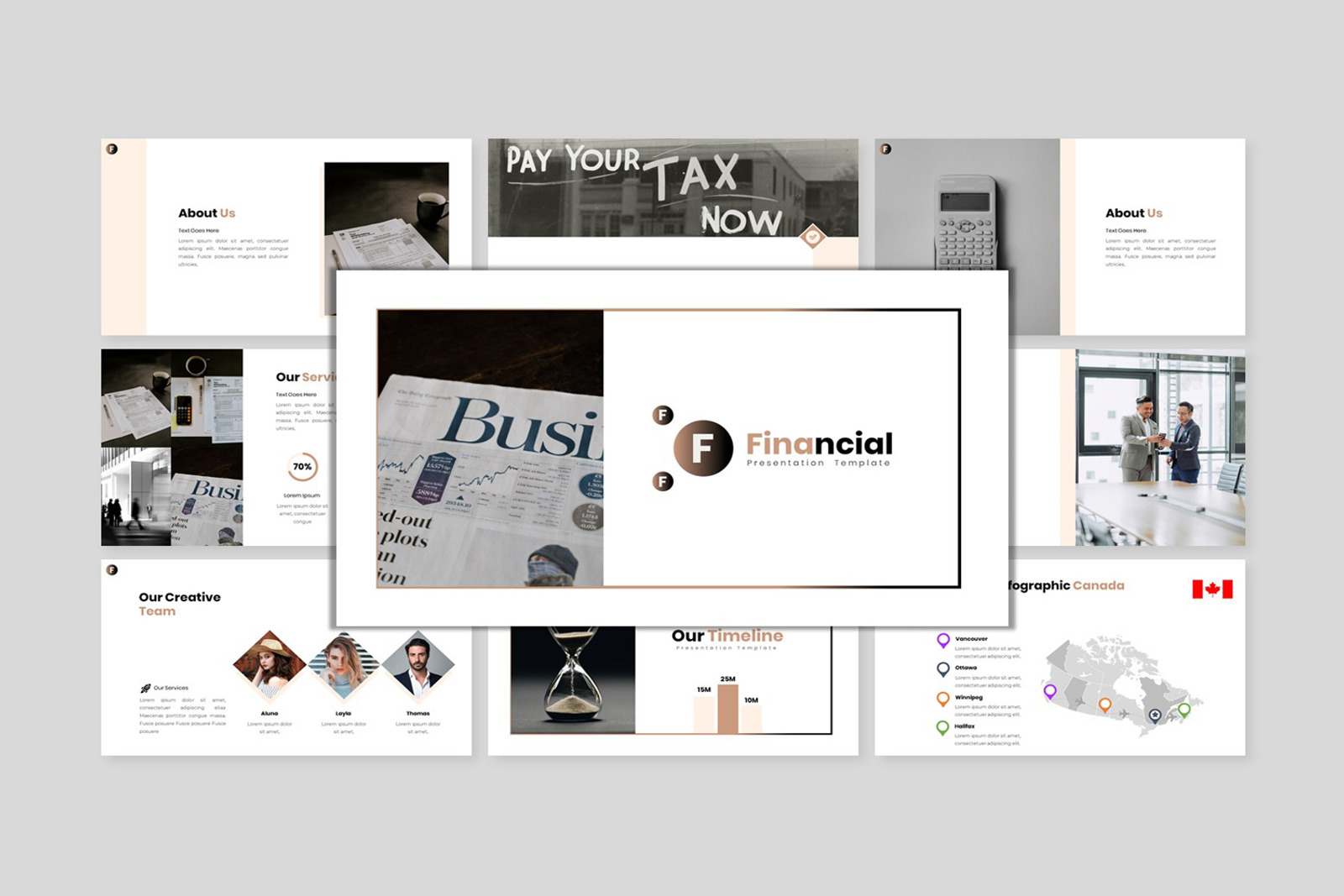 Financial - Modern Business PowerPoint template
