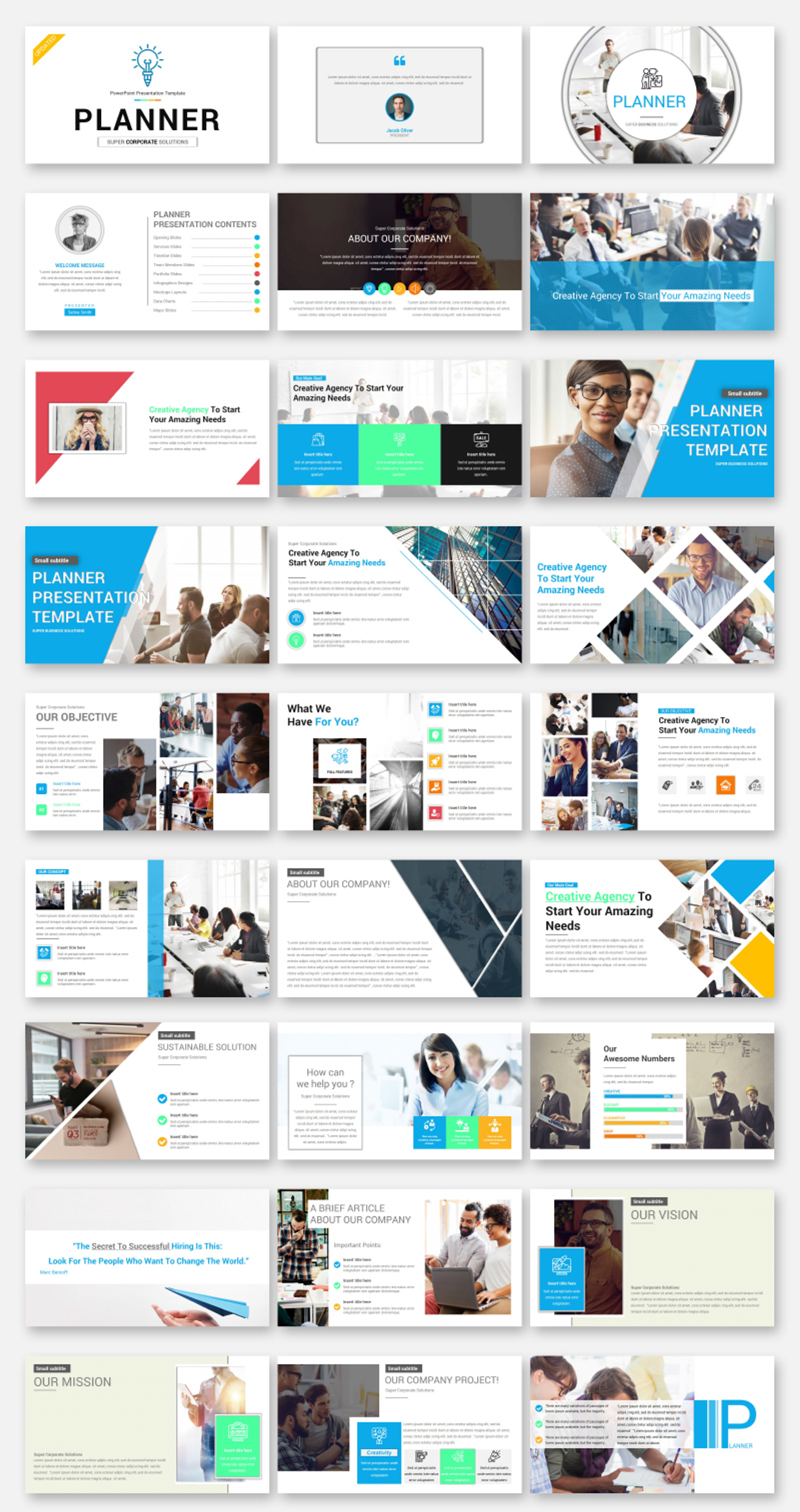 Planner Presentation PowerPoint template - TemplateMonster