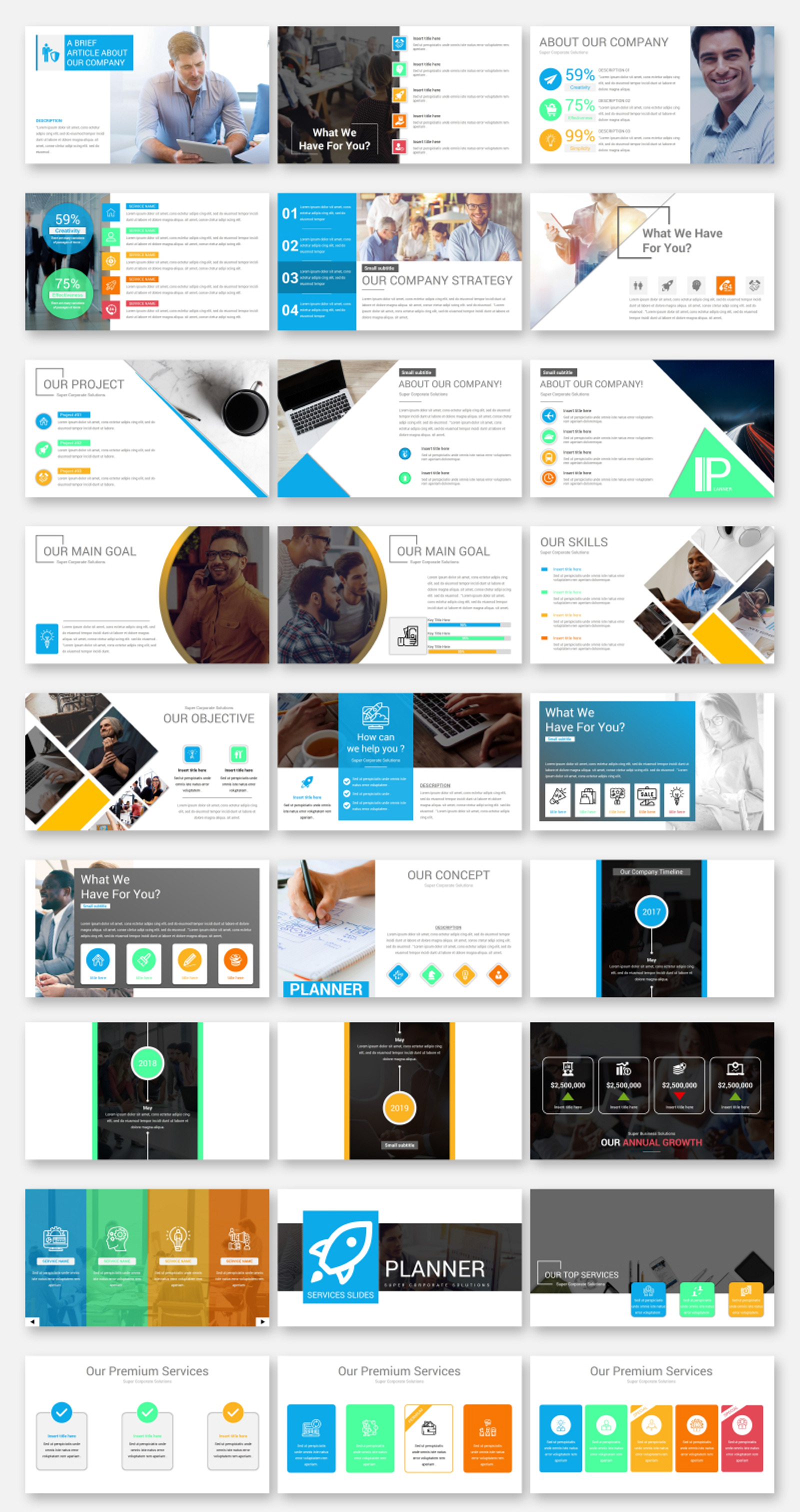 Planner Presentation PowerPoint template - TemplateMonster