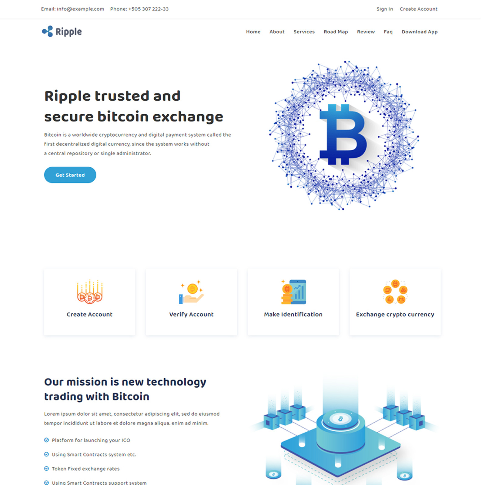 Ripple - Bitcoin & Cryptocurrency Landing Page Template