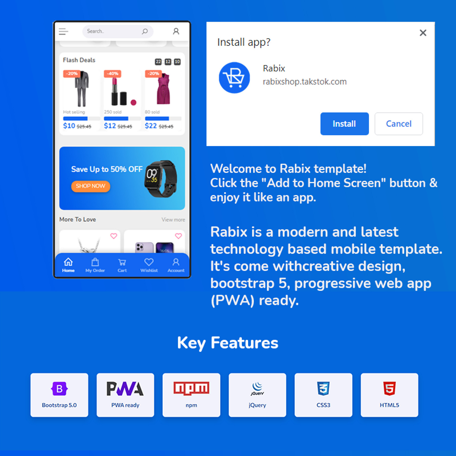 Rabix - Multipurpose Ecommerce Mobile HTML Template