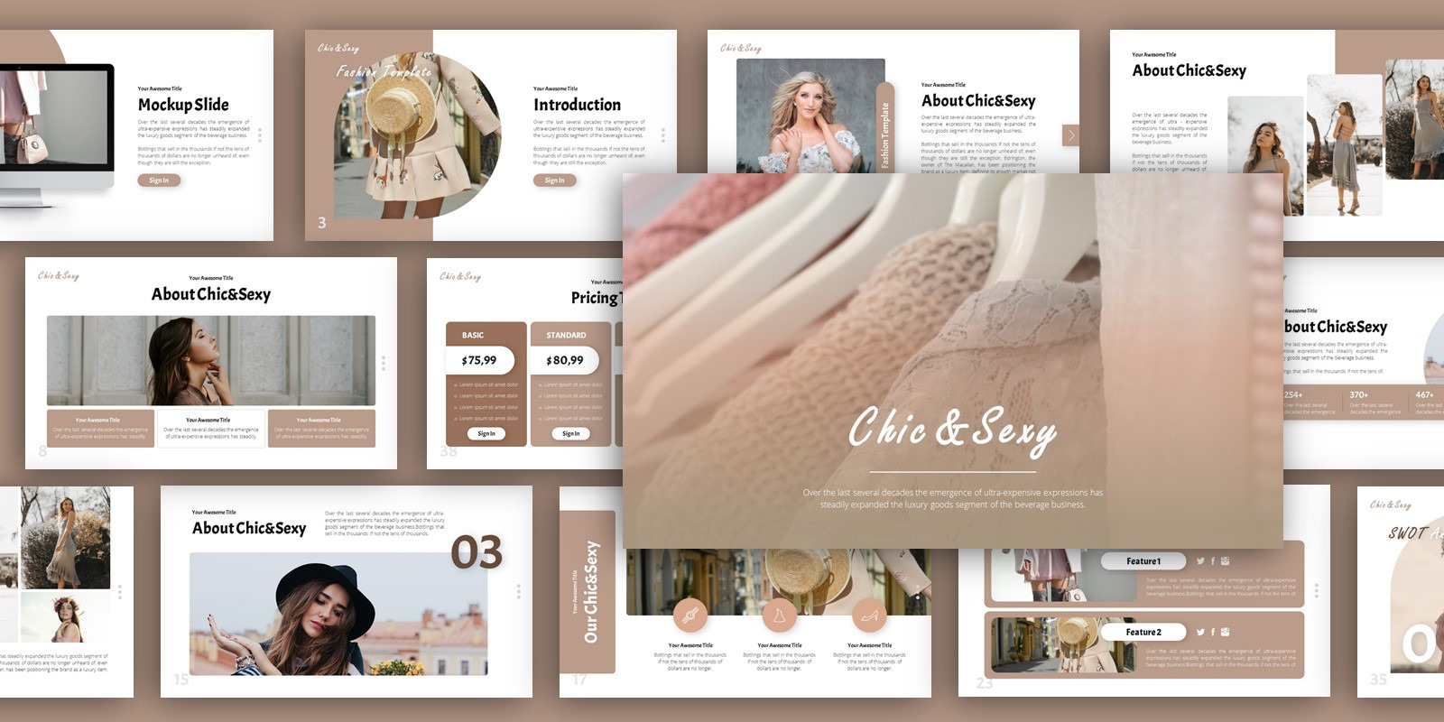 Chic&Sexy Fashion Presentation PowerPoint template