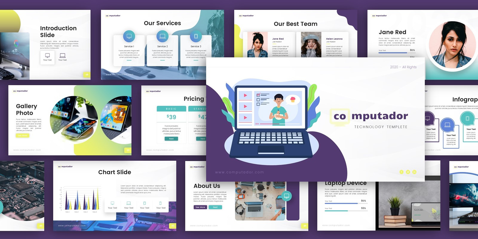 Computador Technology Presentation PowerPoint template