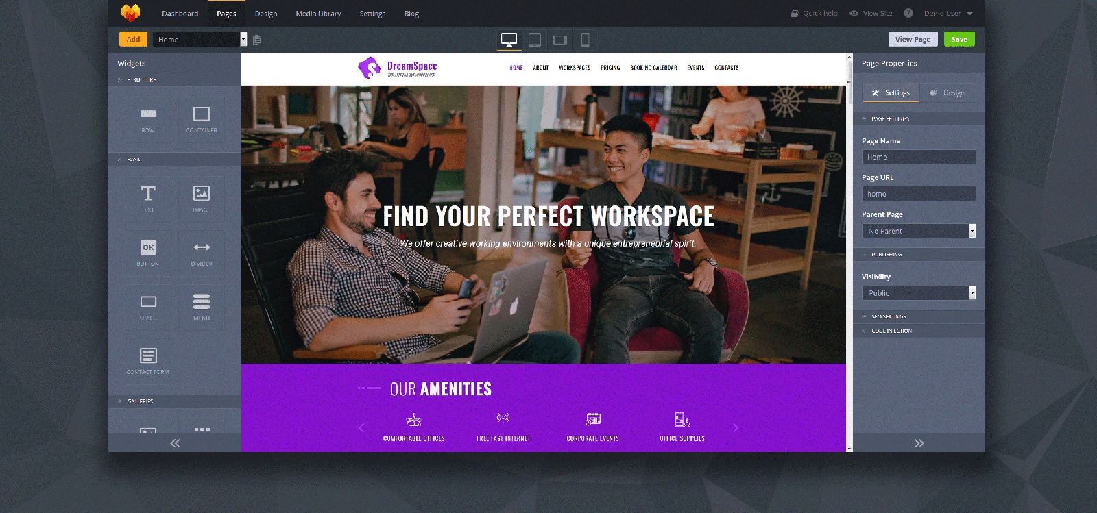 DreamSpace - Coworking Moto CMS 3 Template - TemplateMonster