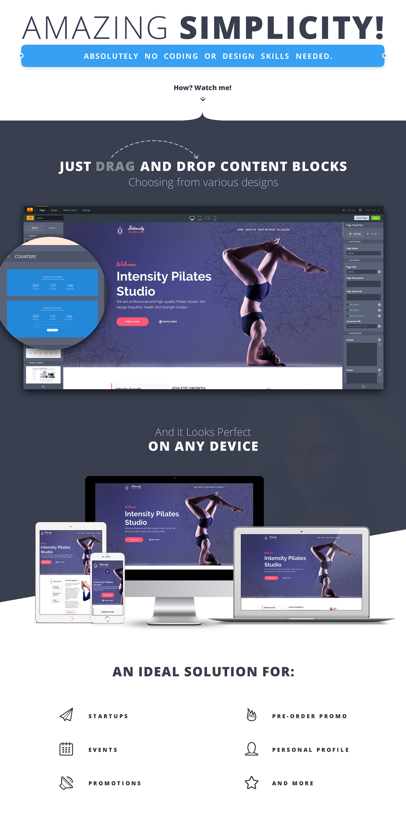 Intensity - Pilates Studio Landing Page Template