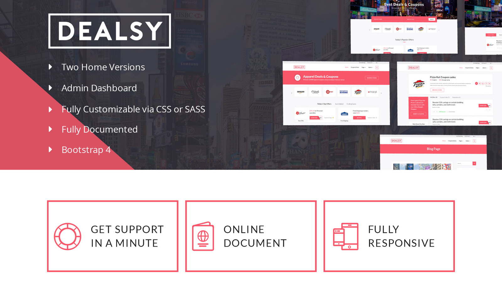 Dealsy - Deals & Coupons Theme + Admin Website Template