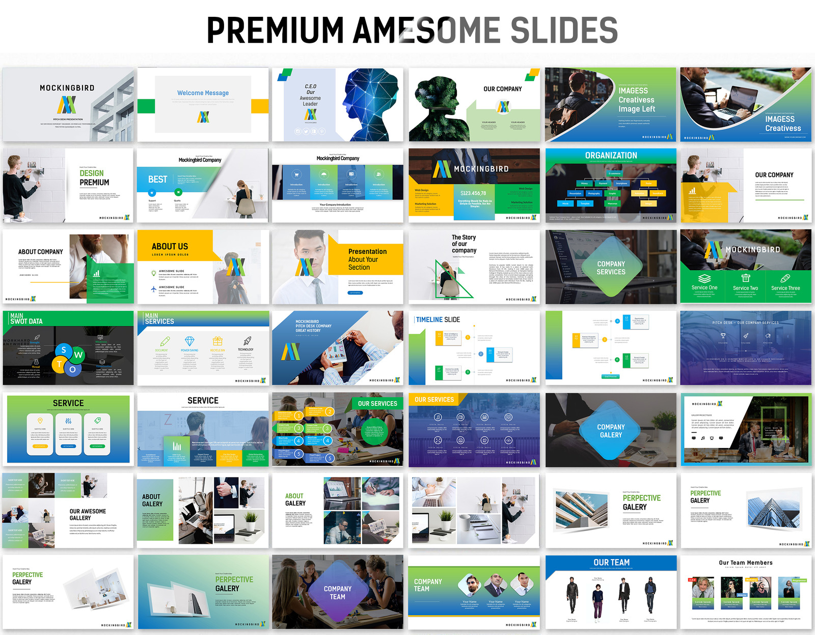 Mockingbird Pitch Desk Pro PowerPoint template