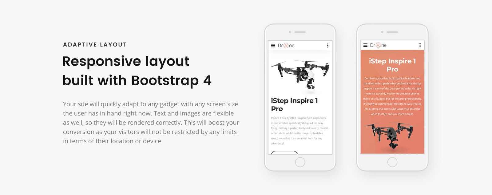 Drone - Electronics Clean HTML Bootstrap Landing Page Template
