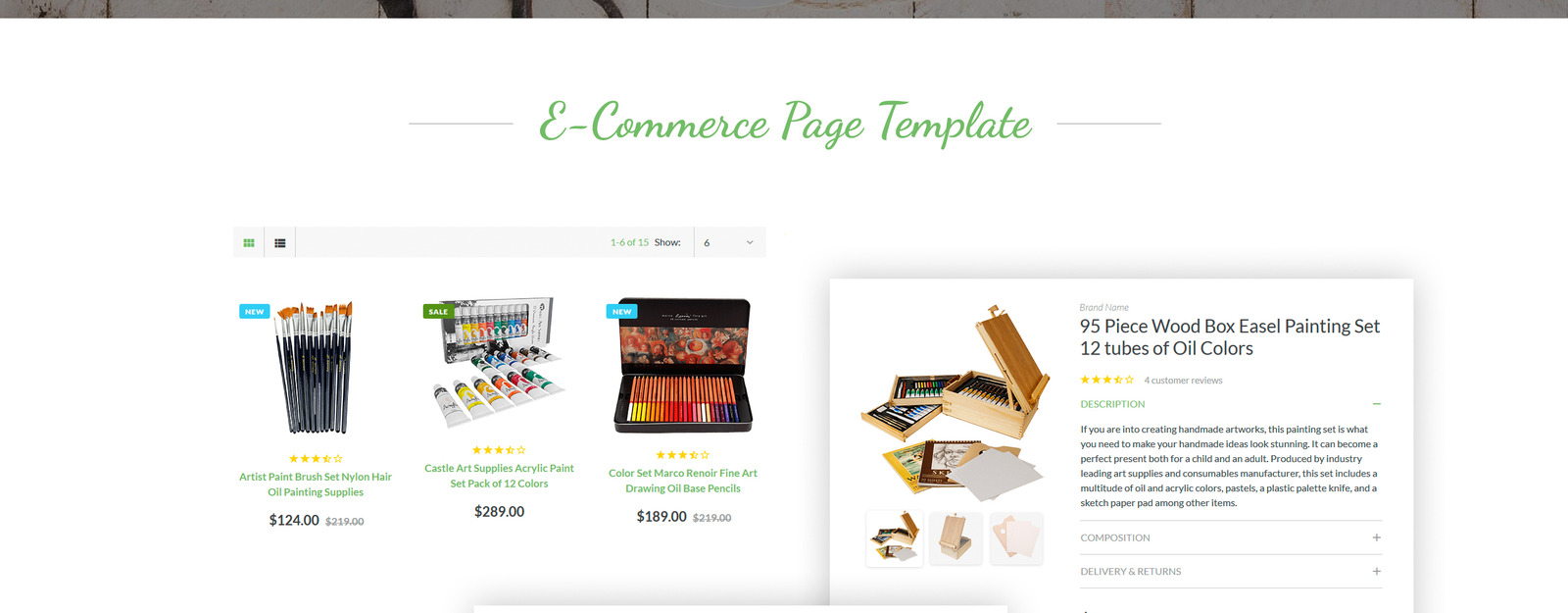 Handmade - Art Supplies Website Template - TemplateMonster