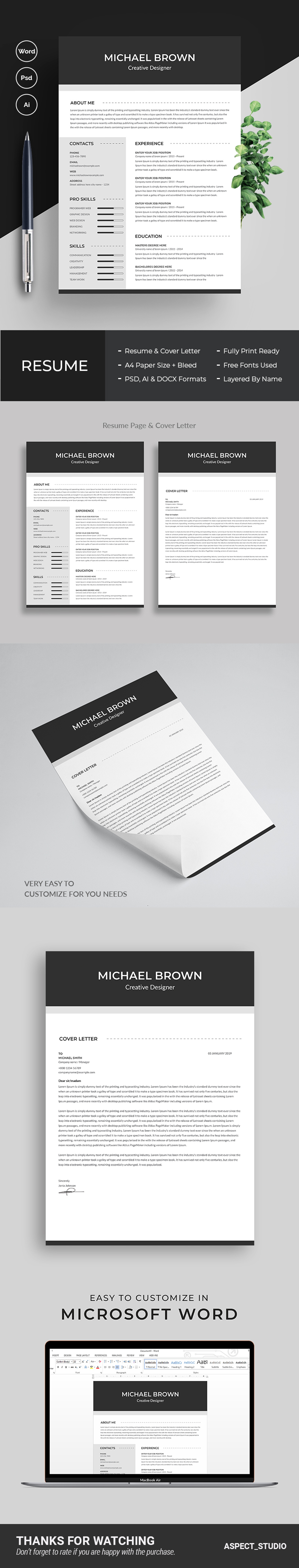 Michael Brown Resume Template #74420 - TemplateMonster