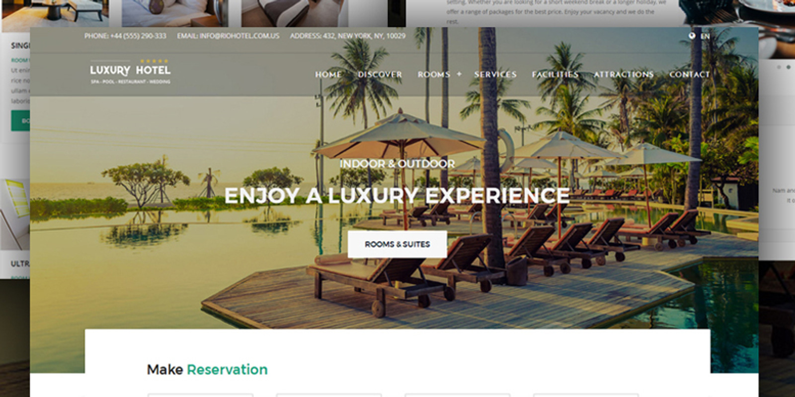 Hotel – Booking, Resort, Spa & Restaurant RTL HTML Template