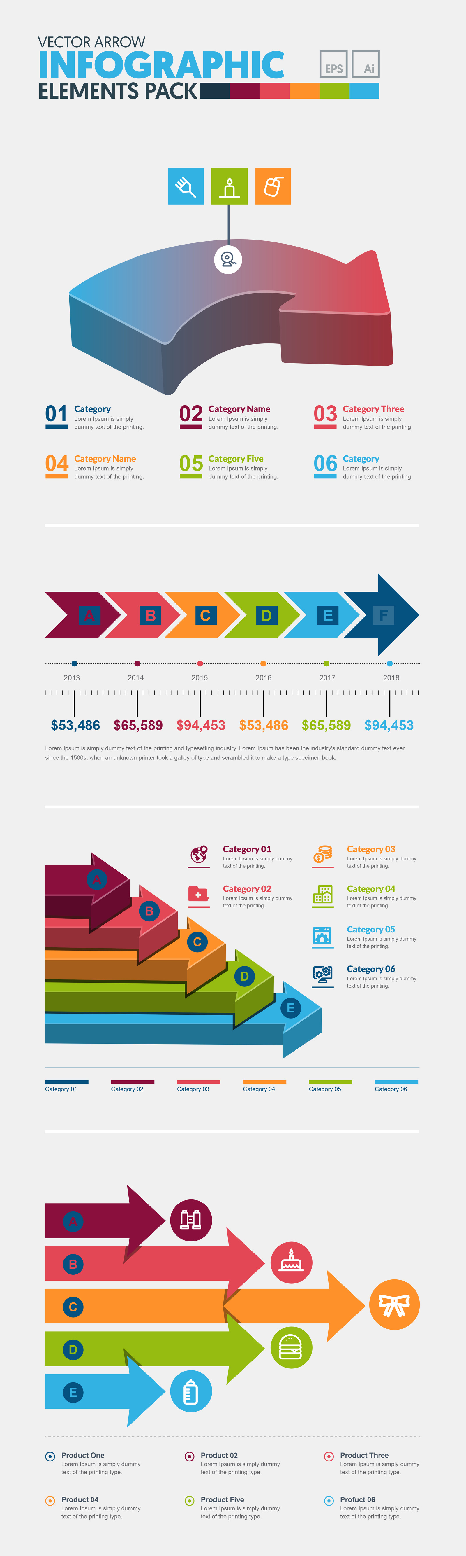 3D Arrow - Infographic Elements #74536 - TemplateMonster