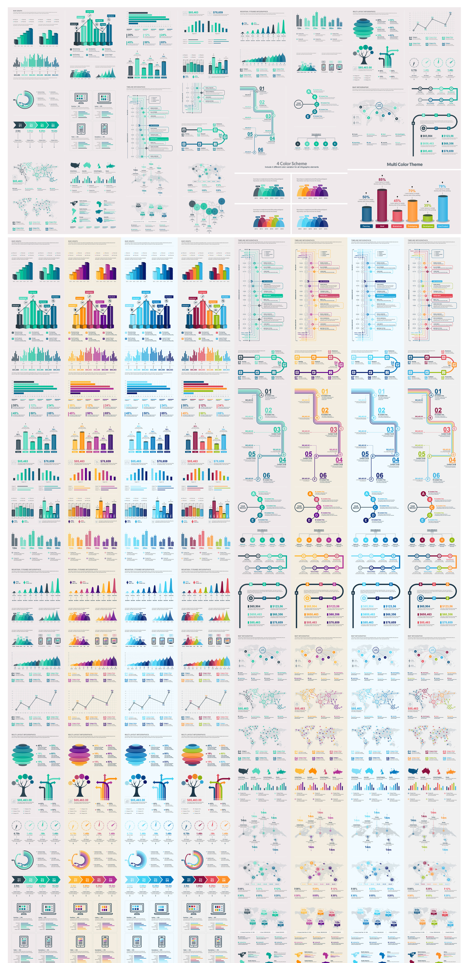 Amazing Big Bundle Infographic Elements - TemplateMonster