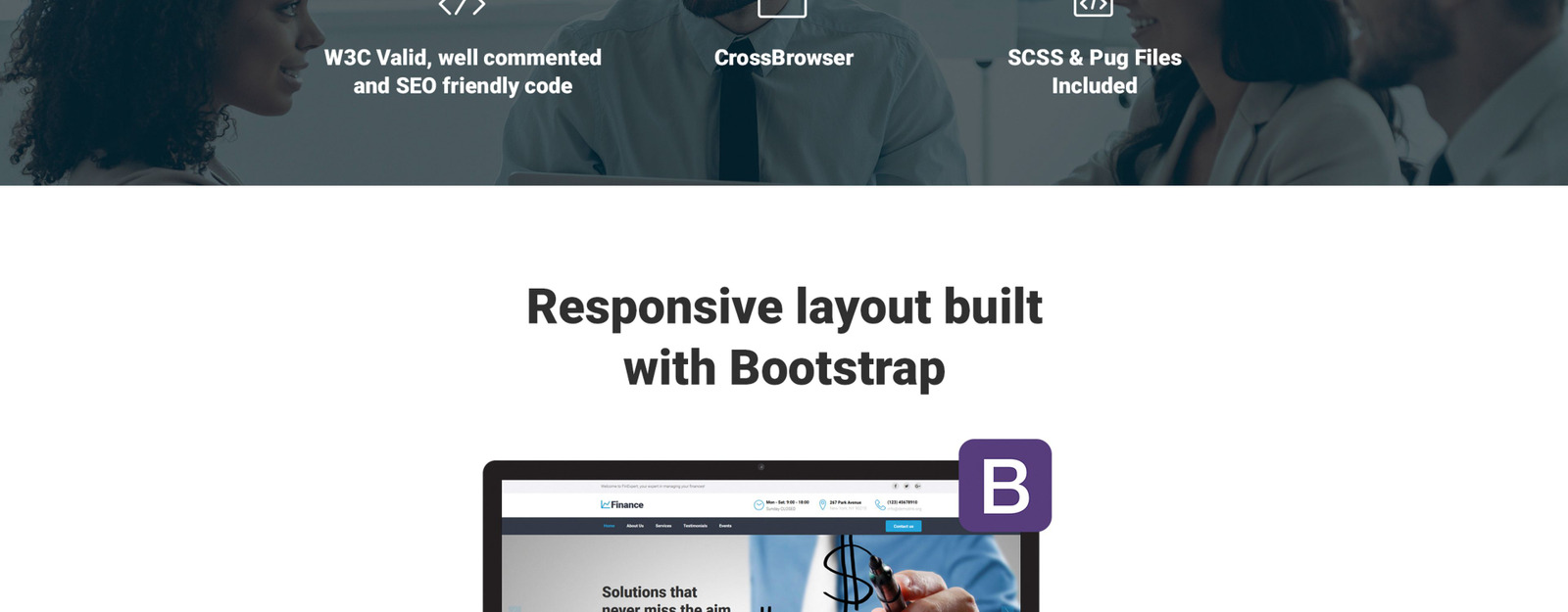 Finance - Financial Advisor HTML5 Landing Page Template