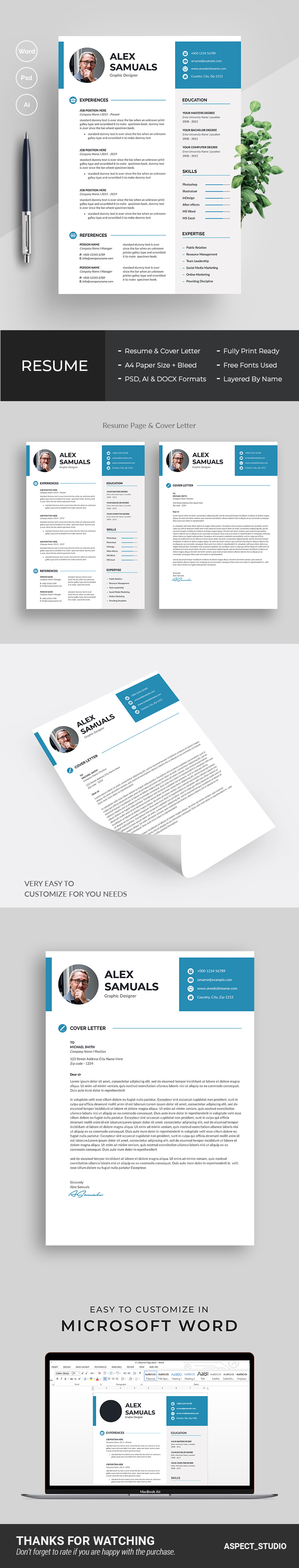 Alex Samuals Resume Template #76970 - TemplateMonster