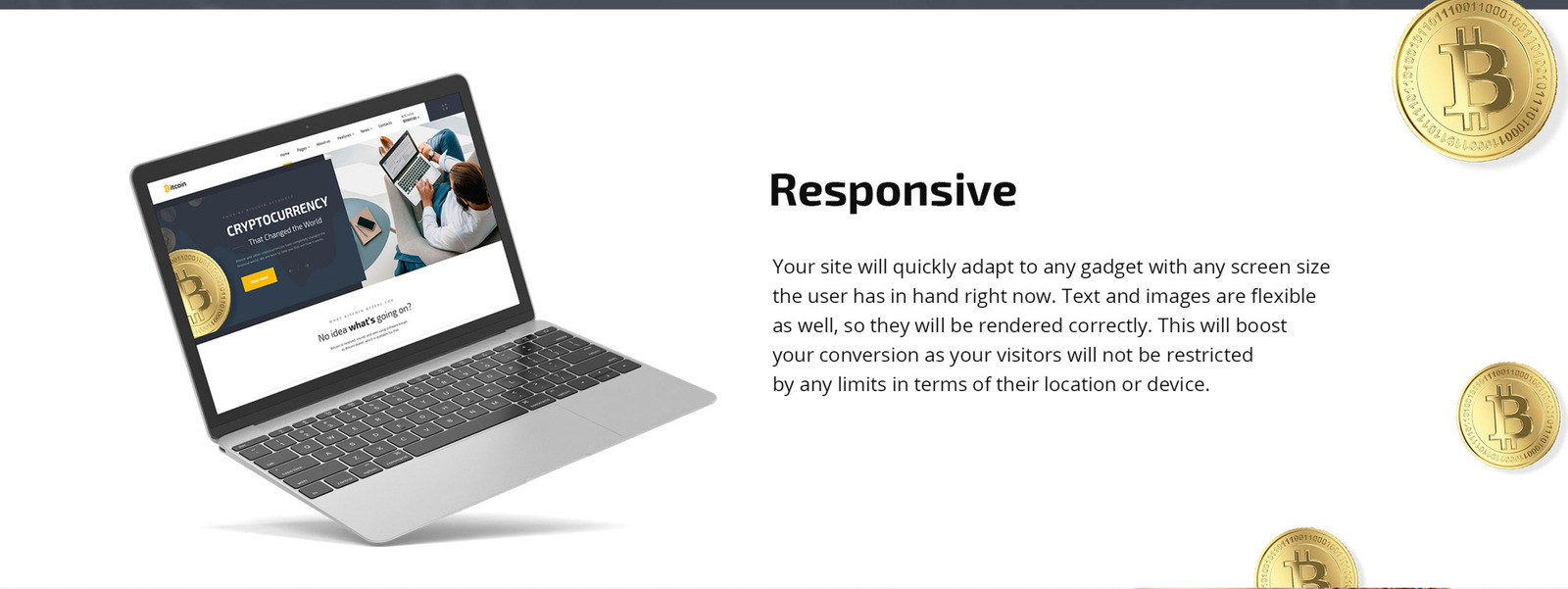 Bitcoin Cryptocurrency Responsive Website Template