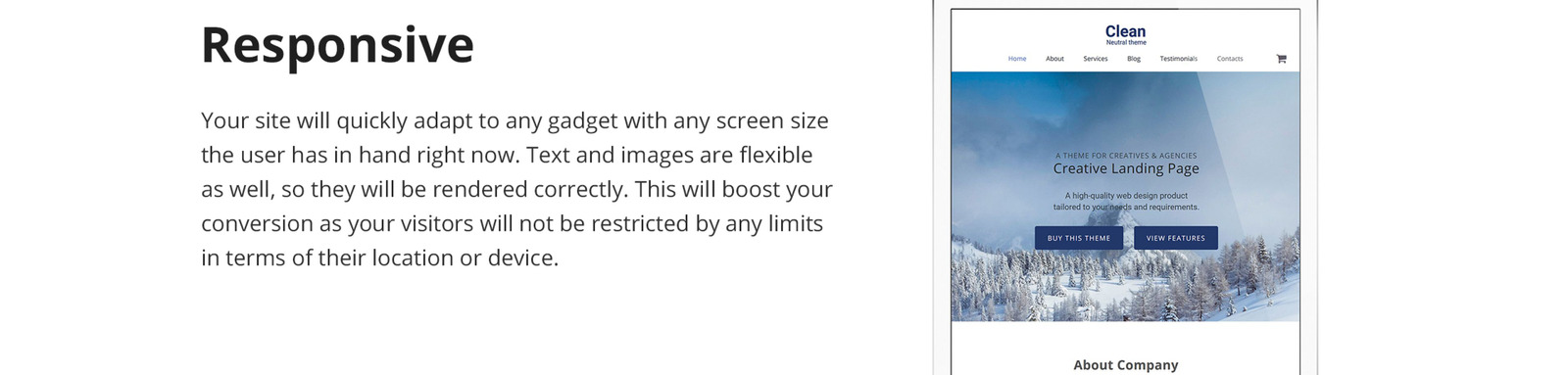 Clean - Neutral HTML5 Landing Page Template - TemplateMonster