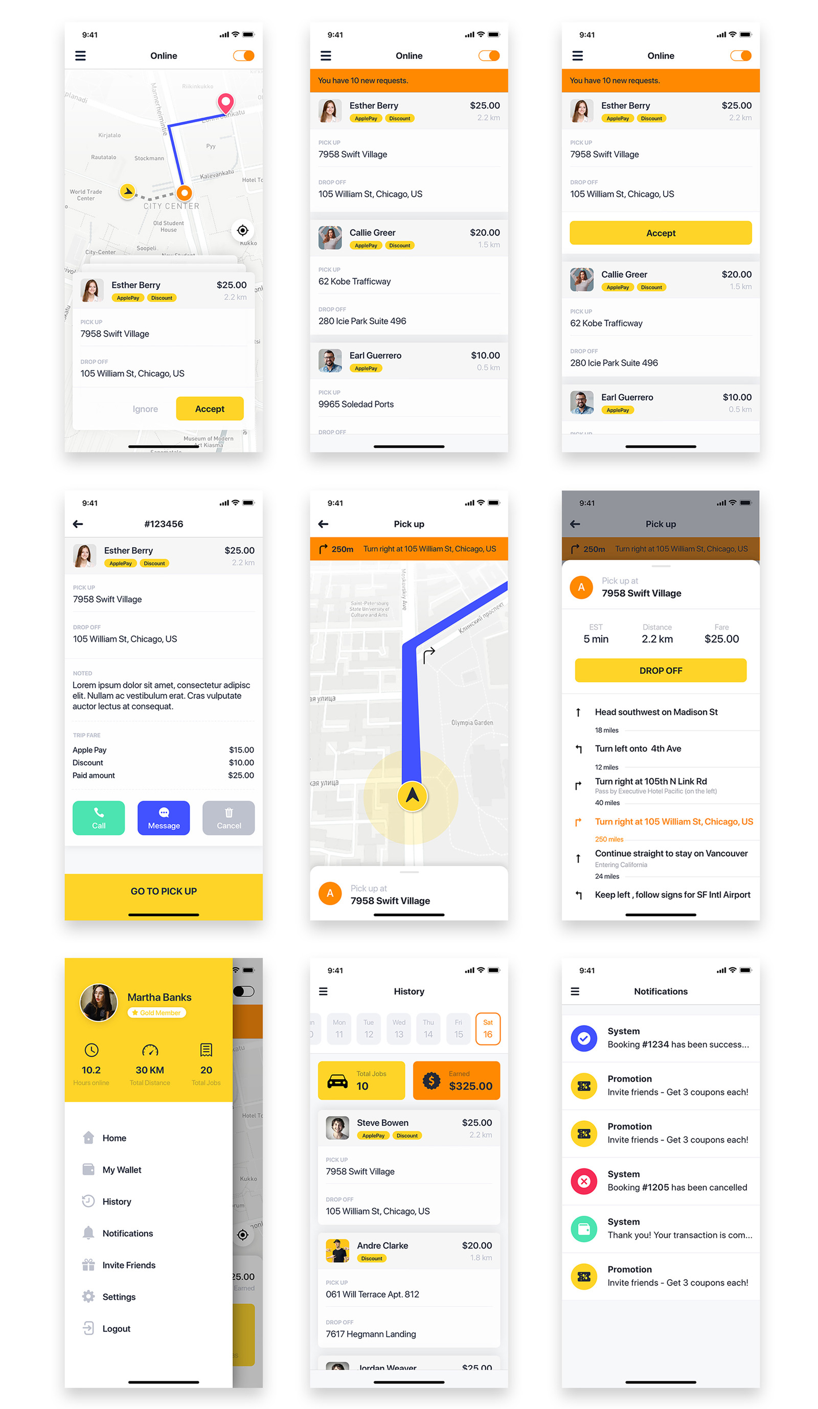 Taxi Driver Booking UI Kit #76438 - TemplateMonster