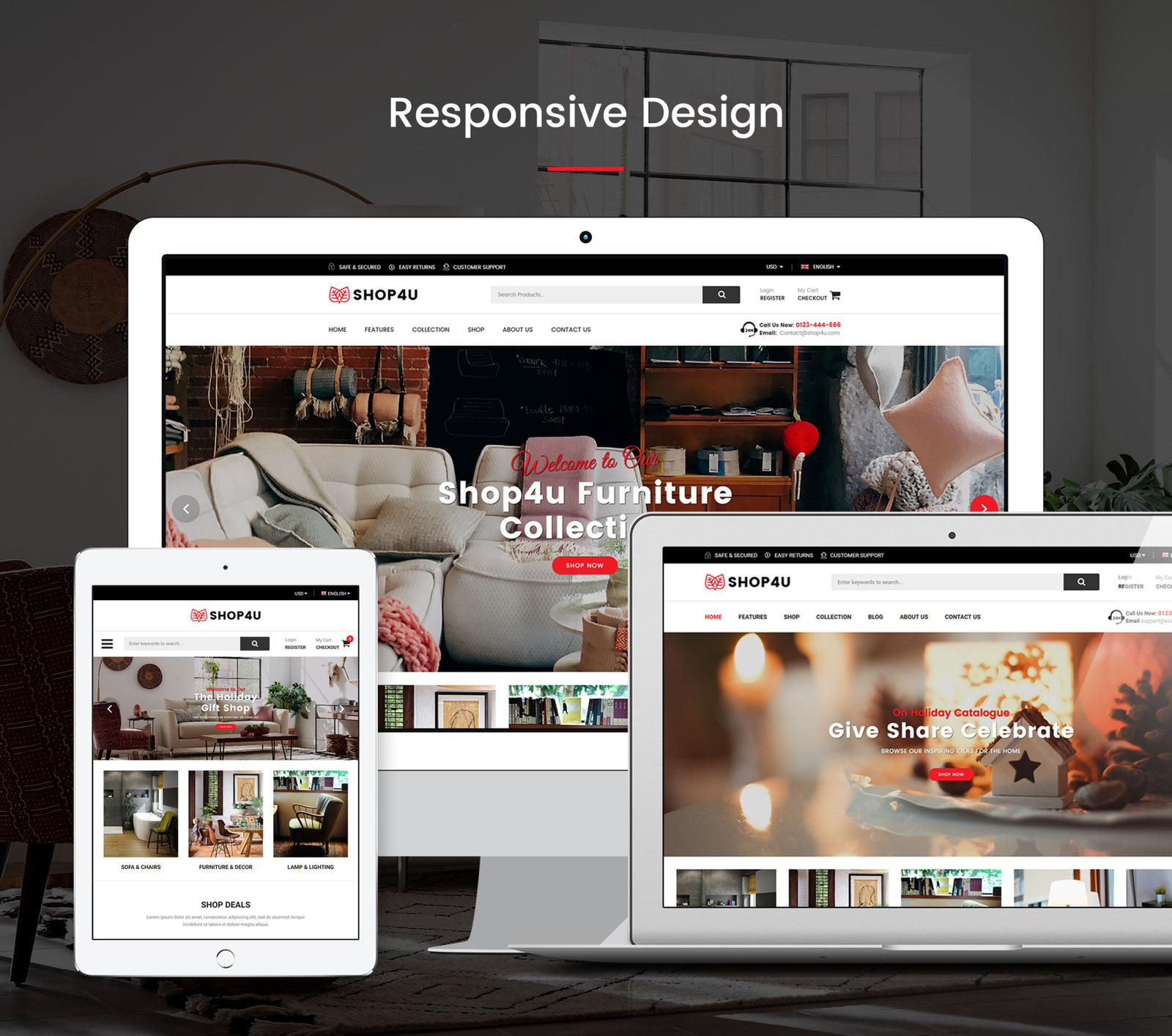 Shop4U - Furniture Responsive Magento Theme - TemplateMonster