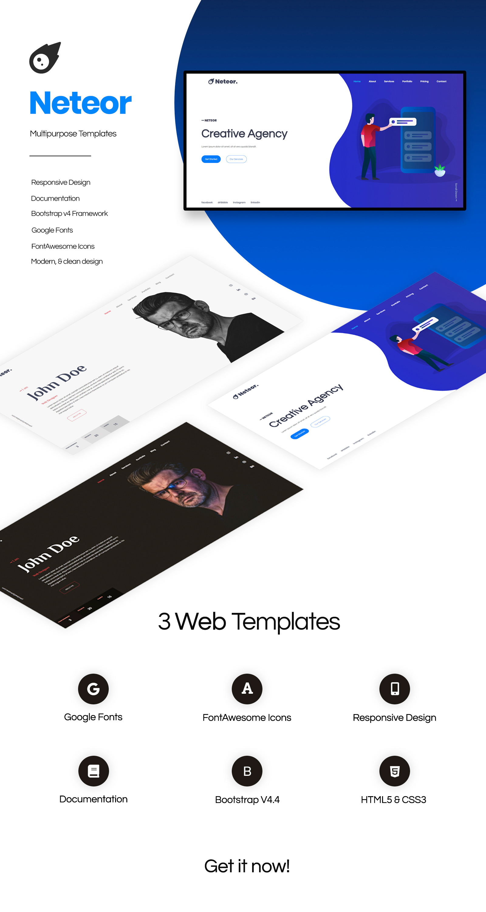 Neteor - Creative Multipurpose Landing Page Template Neteor - Creative Multipurpose Landing Page Template