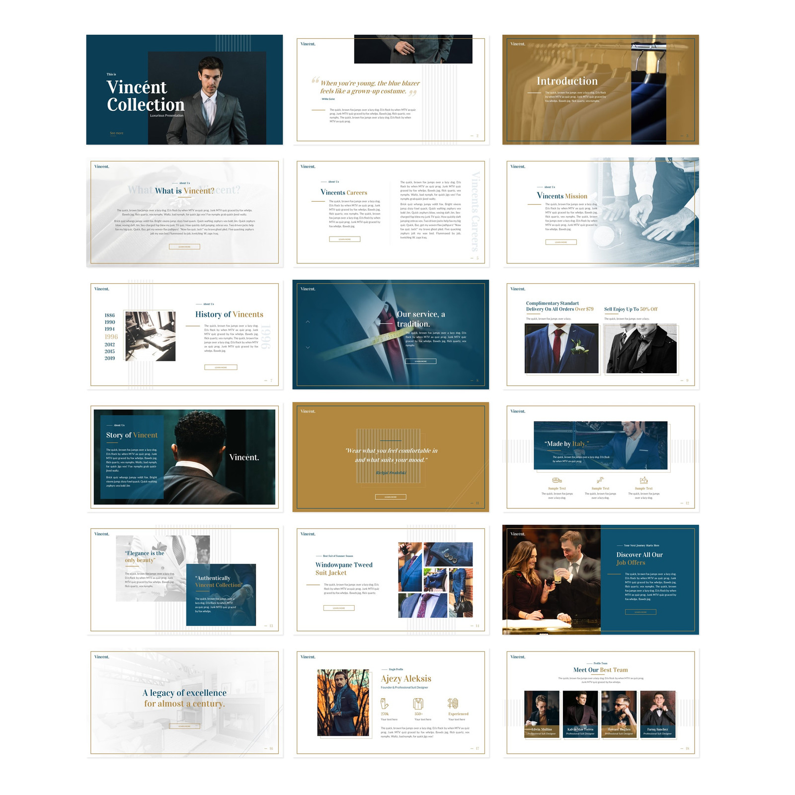 Vincent Luxury Presentation Fully Animated PowerPoint template
