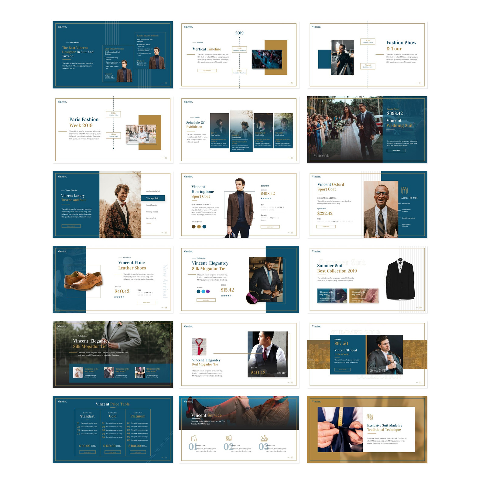 Vincent Luxury Presentation Fully Animated PowerPoint template