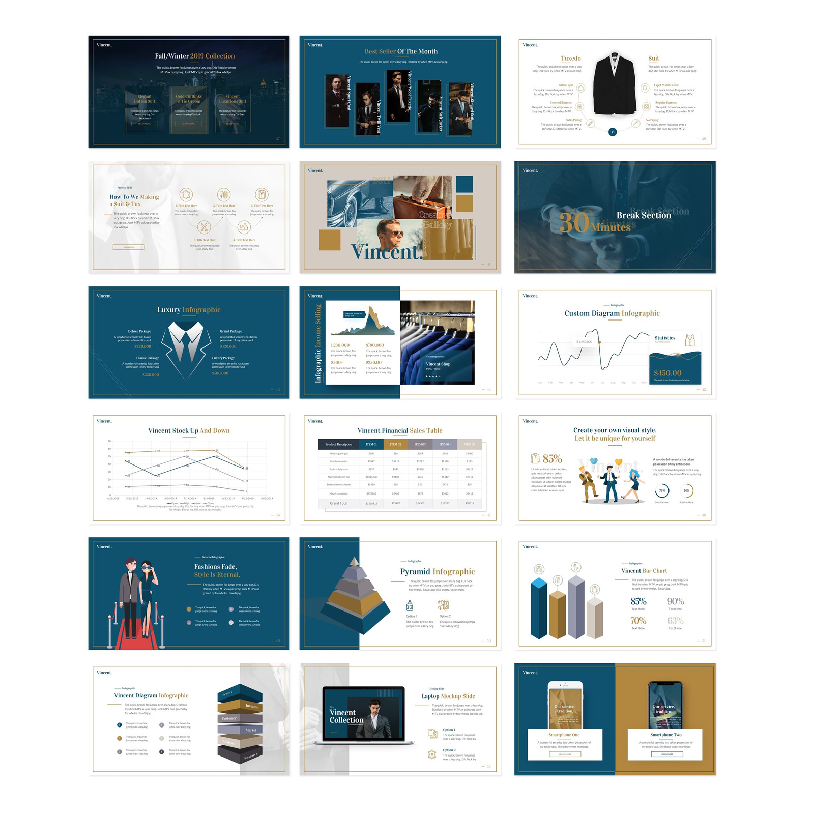 Vincent Luxury Presentation Fully Animated PowerPoint template