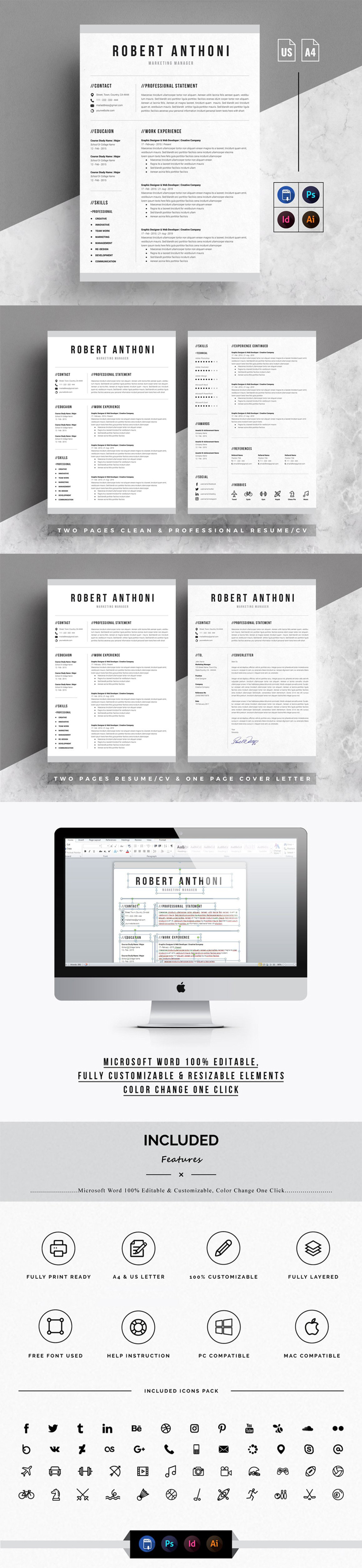 Robert Anthony - Web Developer Resume Template
