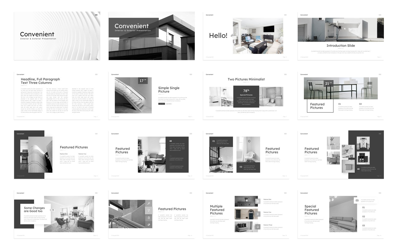 Convenient Interior Exterior Presentation PowerPoint template