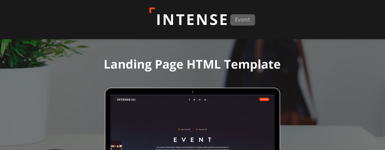 Intense Event - Event Planner with Novi Builder Landing Page Template