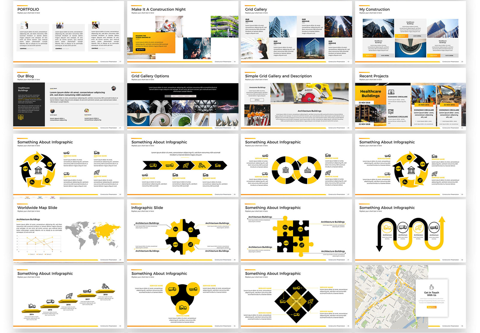 Construction - PowerPoint template #67591 - TemplateMonster