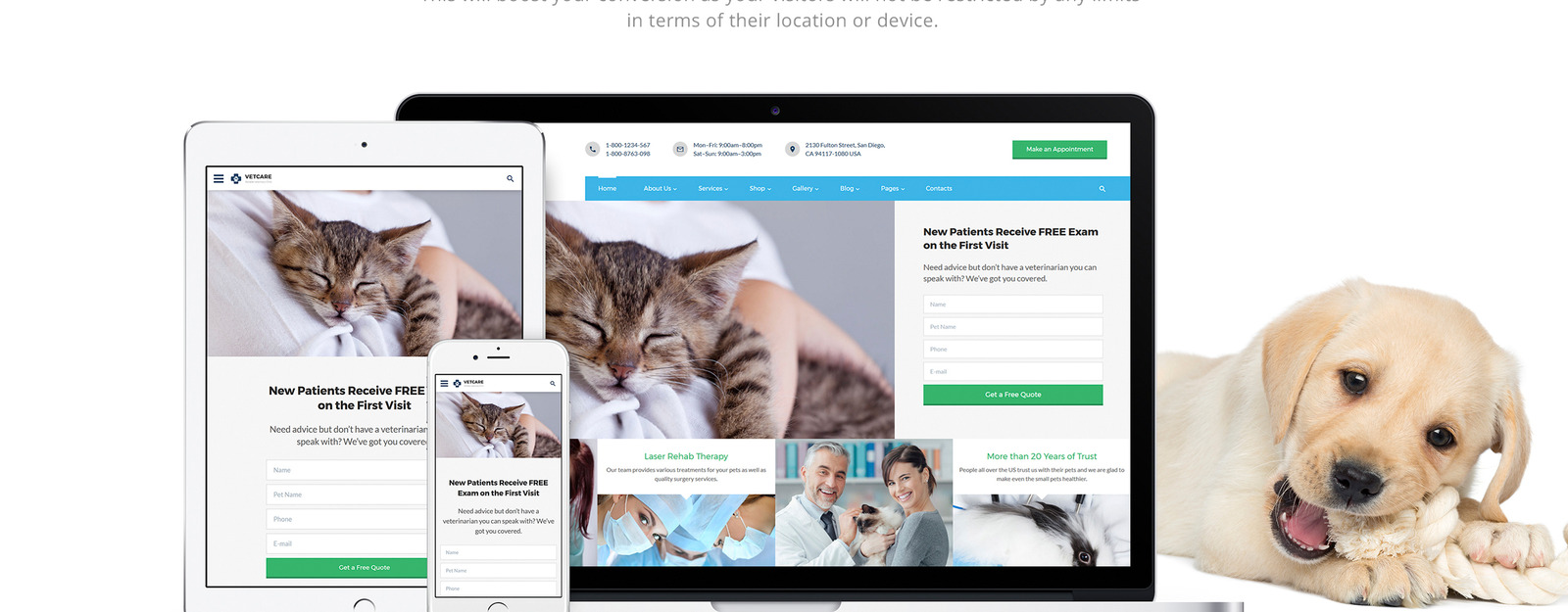 Vetcare - Vet Clinic Multipage HTML5 Website Template