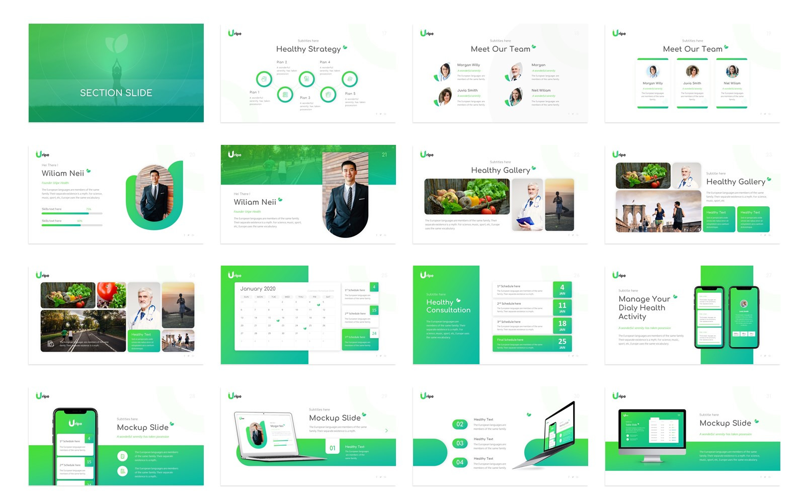 Uripe Life Style Presentation PowerPoint template