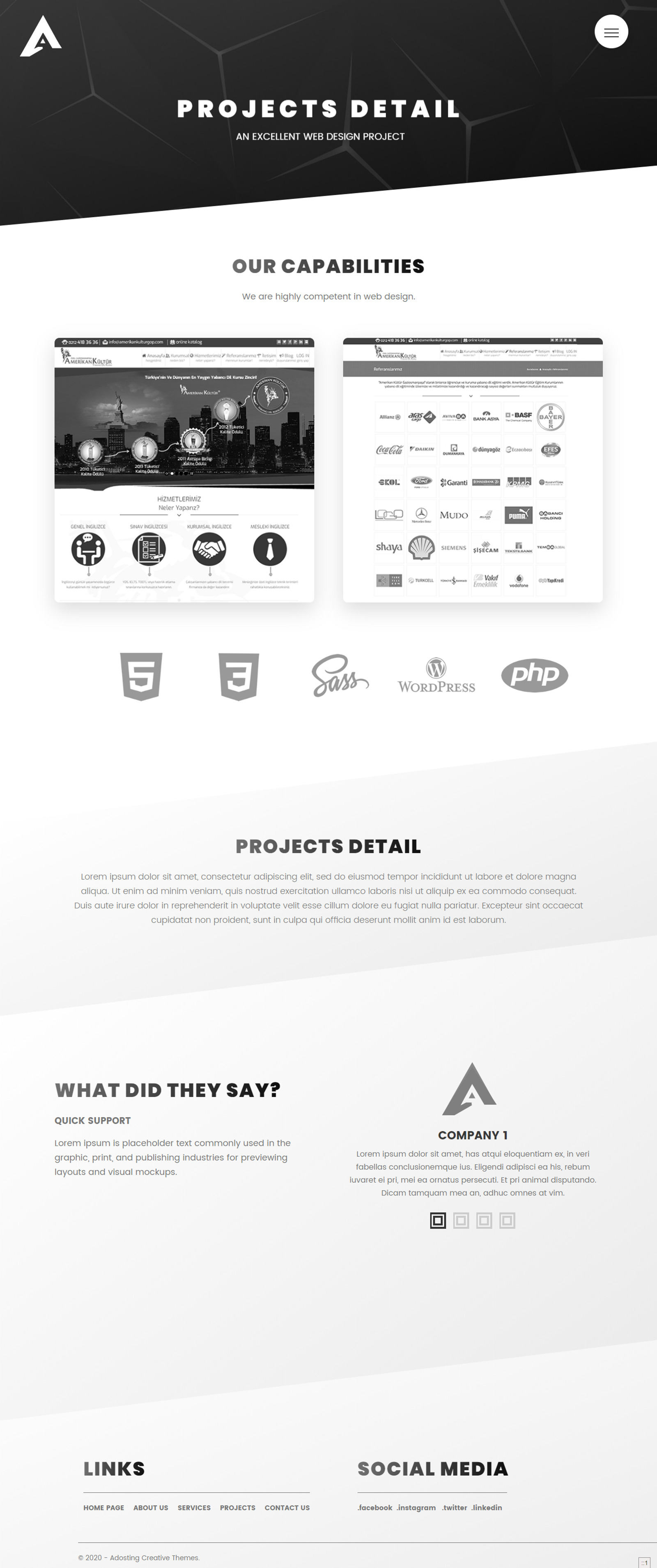 Adosting Creative Html5 & Css3 Responsive Theme Website Template