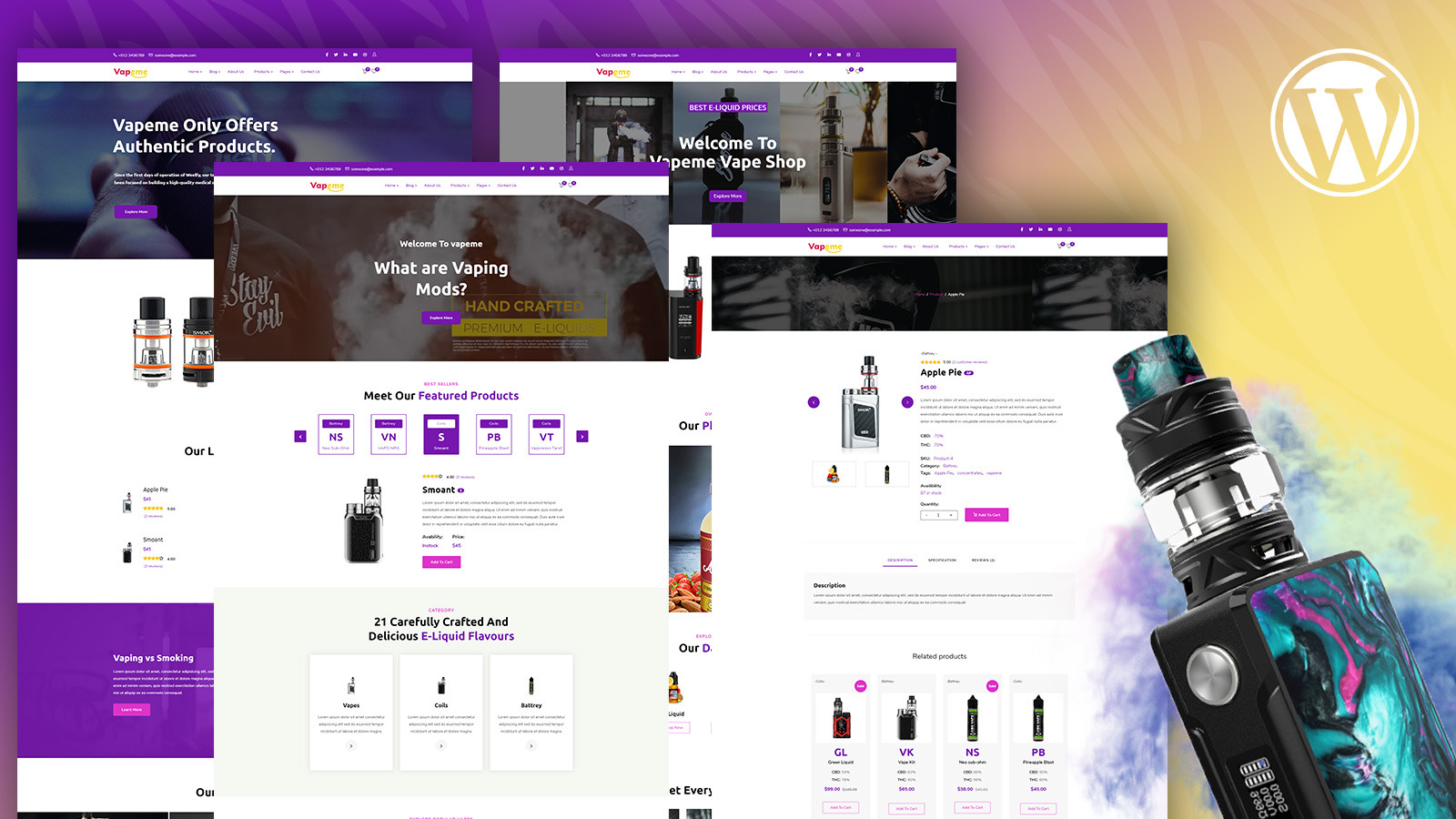 Vapeme | Modern Vape Shop WordPress Theme - TemplateMonster
