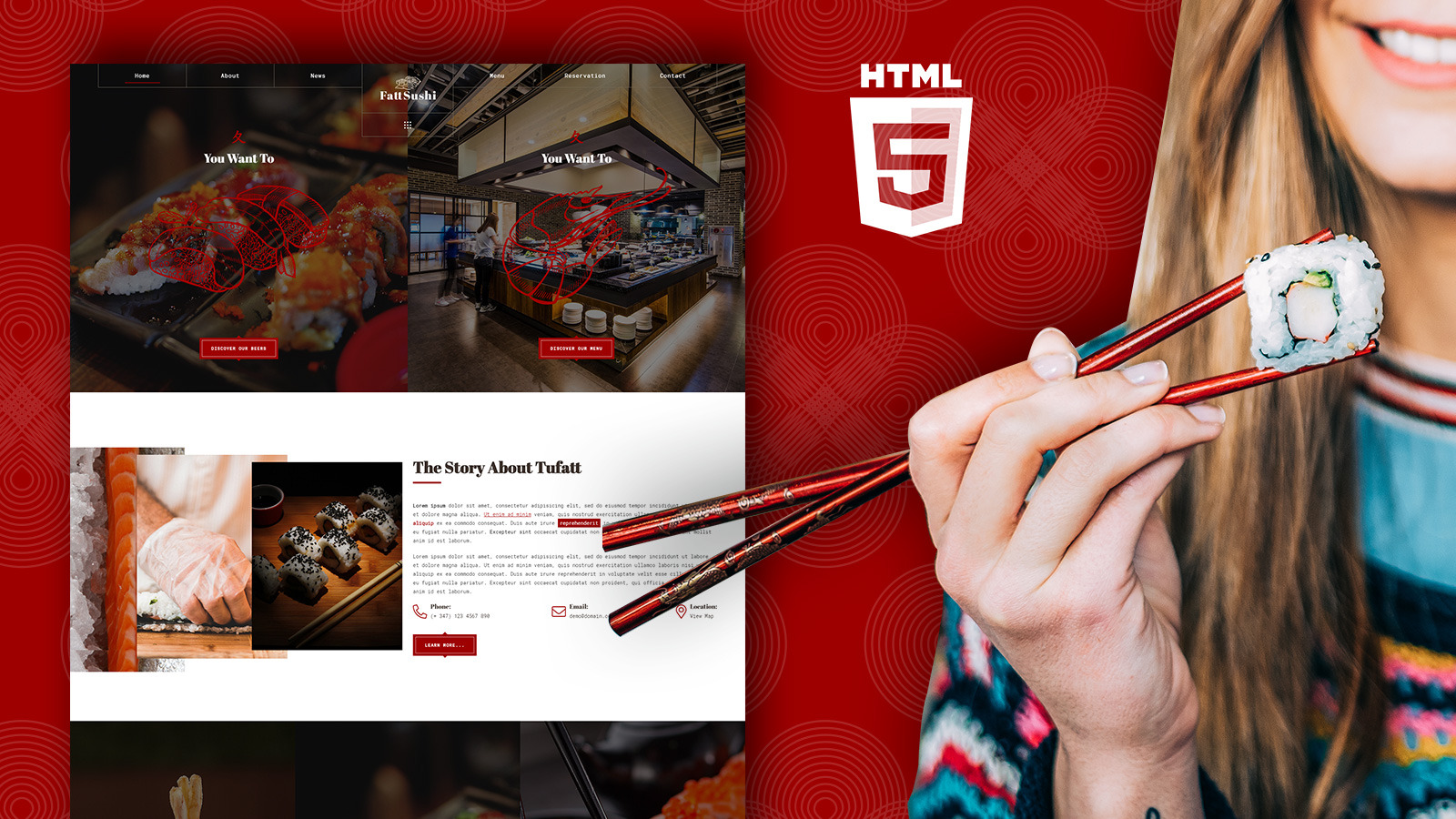 Fattsuhi | Japanese Sushi Restaurant HTML5 Website Template