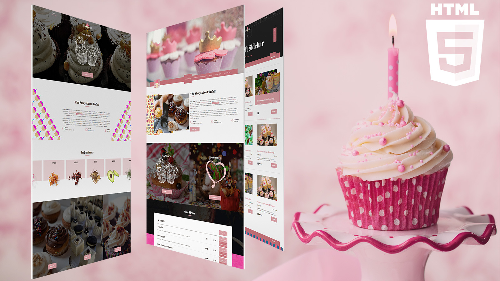 Dessert & Bakery HTML5 | Fatt Cupcake Website Template