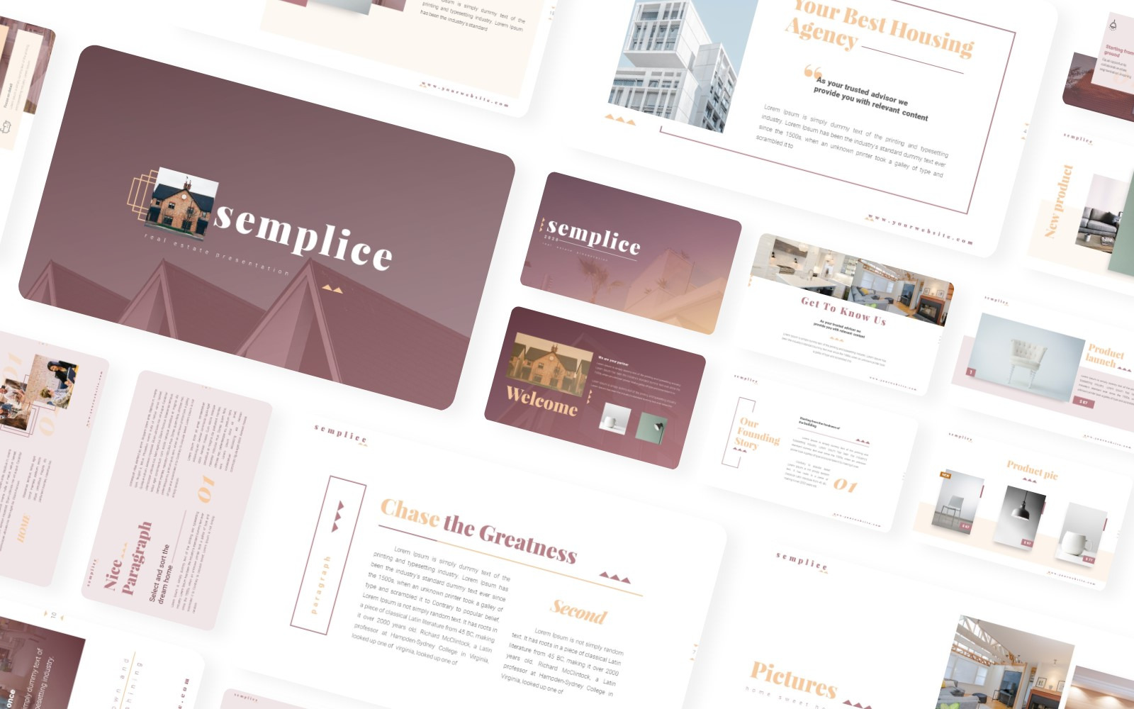 Semplice Real Estate Presentation PowerPoint template