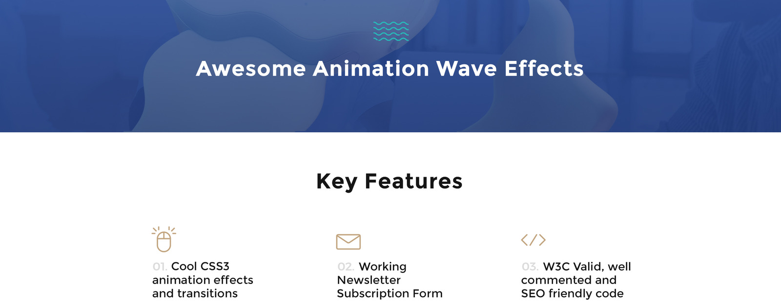 Waves - 9 in 1 Business One Page Website Template