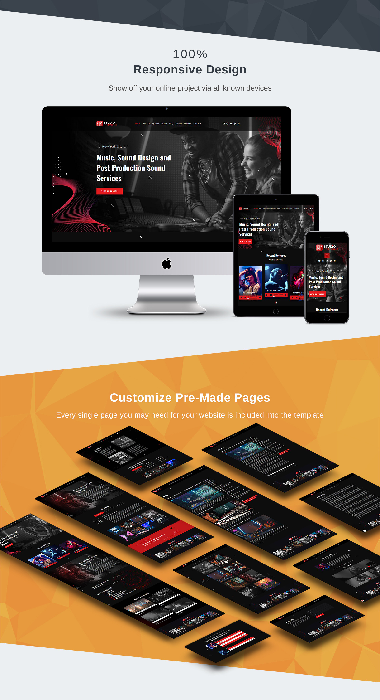 Studio - Music Producer Moto CMS 3 Template - TemplateMonster