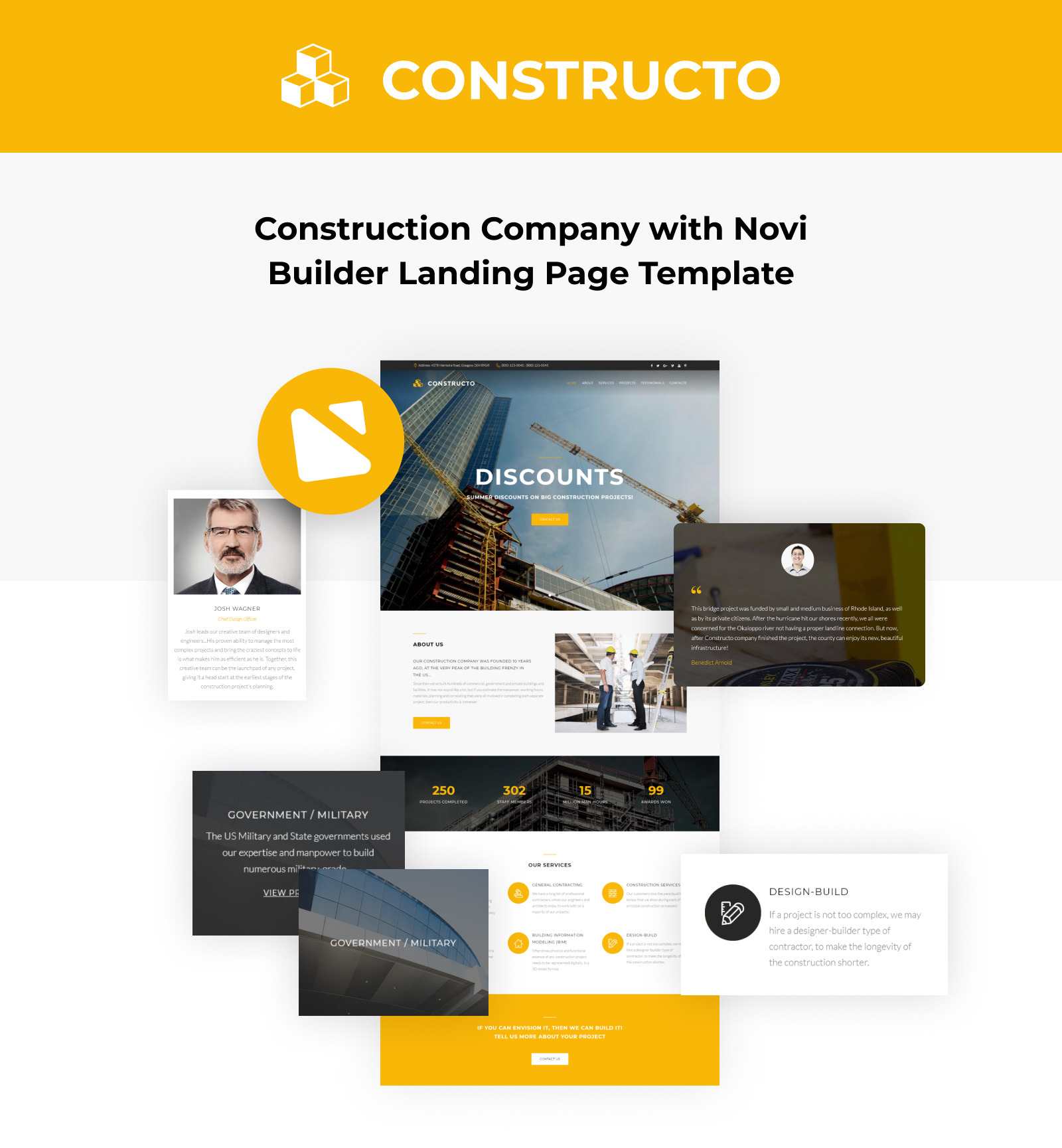 Constructo - Construction Company with Novi Builder Landing Page Template