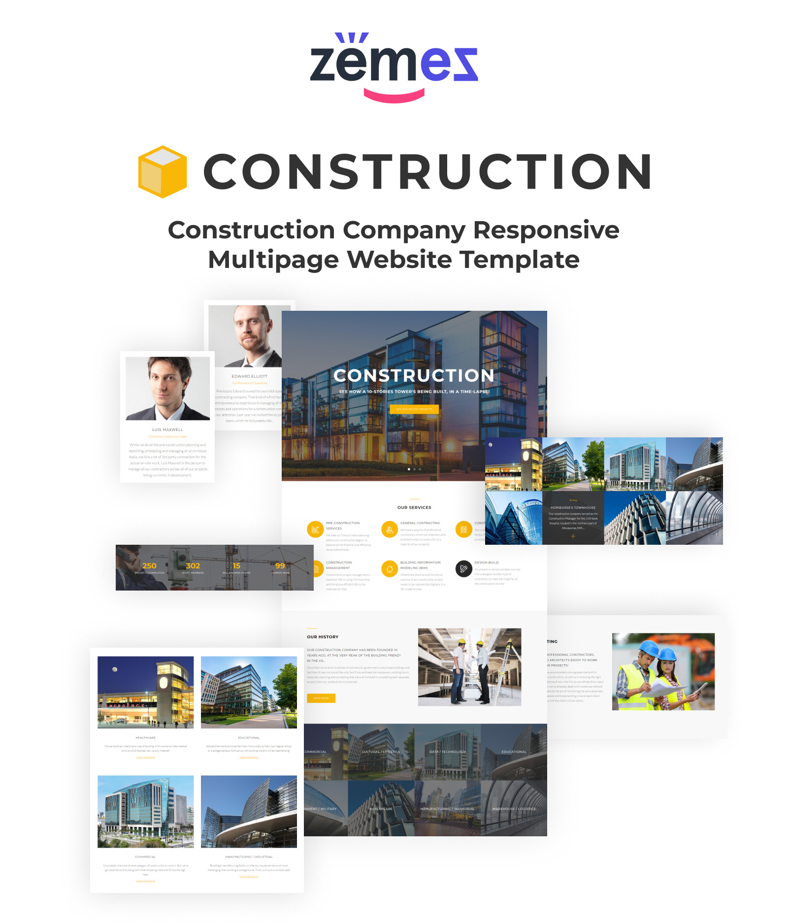 Construction Company HTML5 Website Template - TemplateMonster
